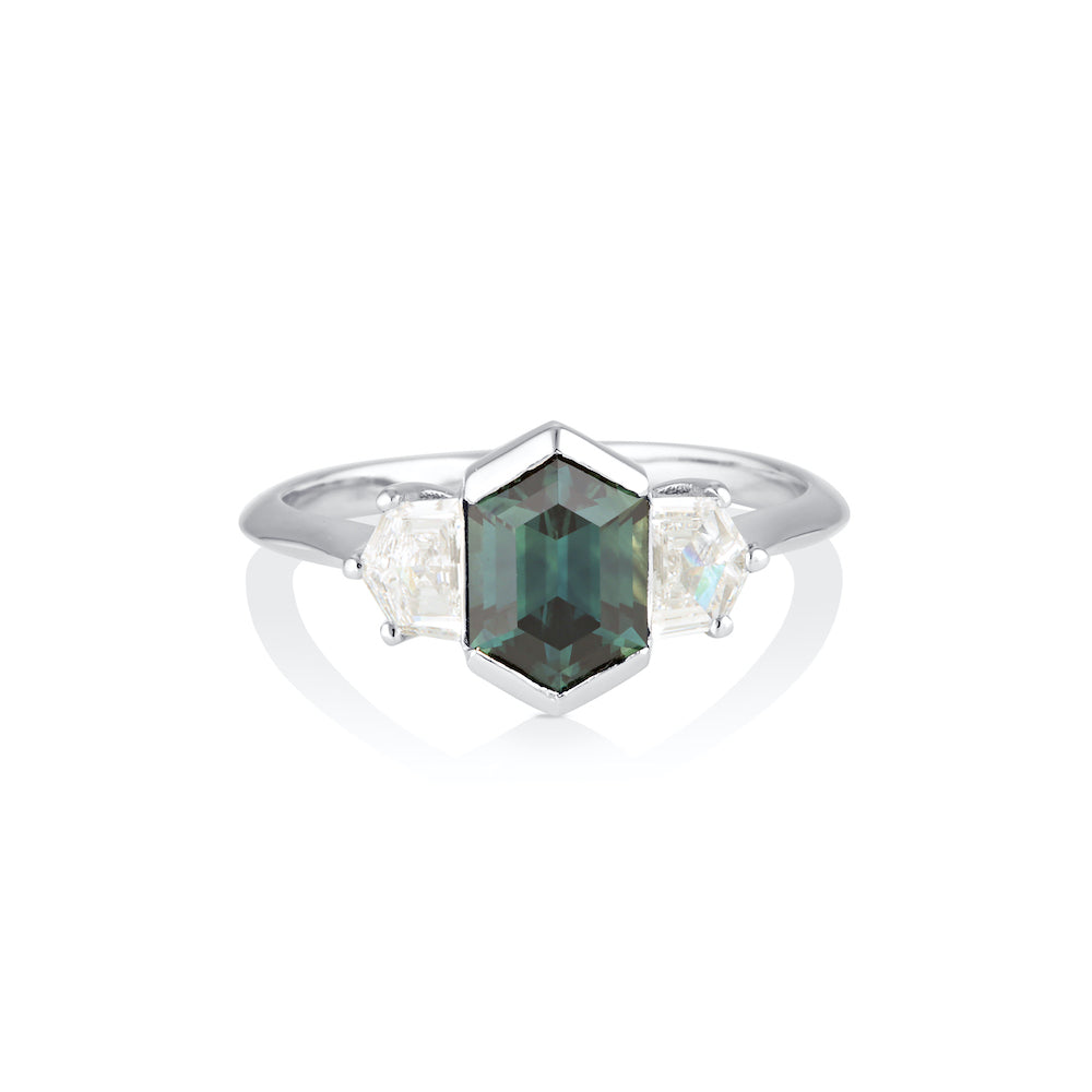 Hexagonal Sapphire Ring | Kora – Violet Gray Design