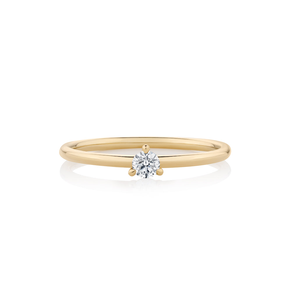 3mm Round Diamond Promise Ring – Violet Gray Design